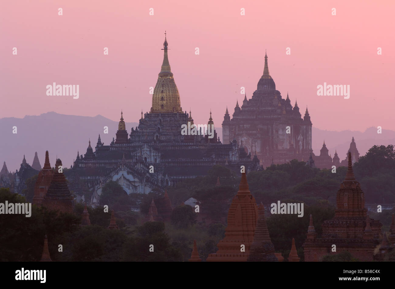 Ananda Temple and That-byin-nyu Temple, Bagan (Pagan), Myanmar (Burma ...