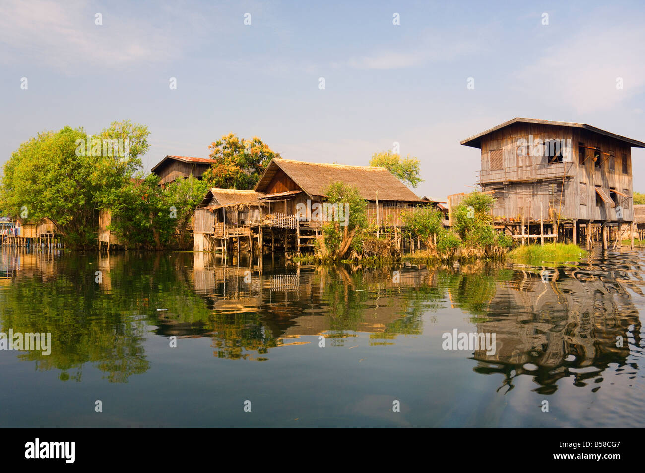 Tha Lay floating village, Inle Lake, Shan States, Myanmar (Burma Stock ...