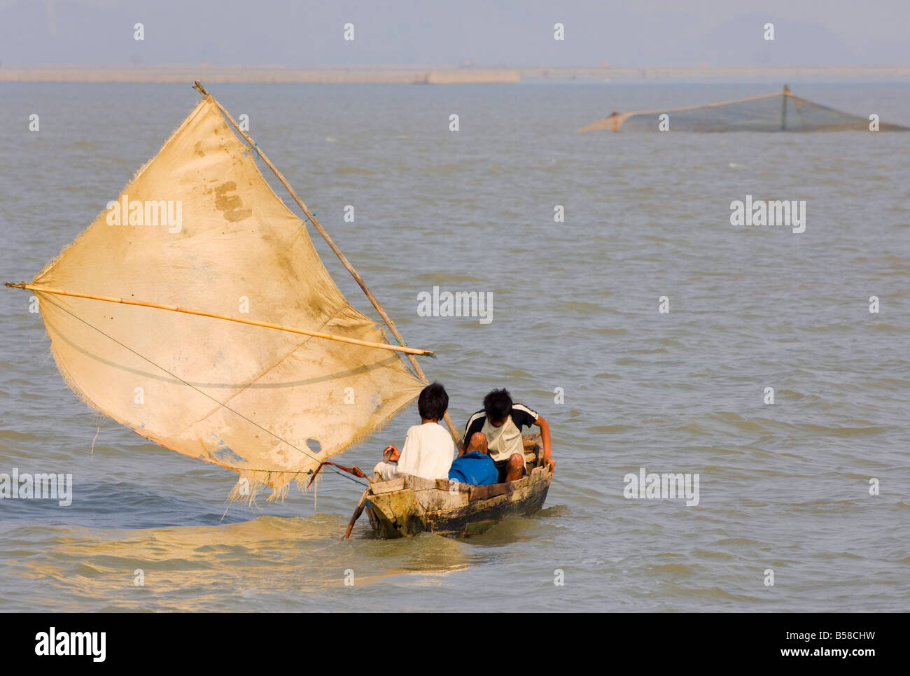 Boat on the Kaladan River, Myanmar (Burma Stock Photo - Alamy