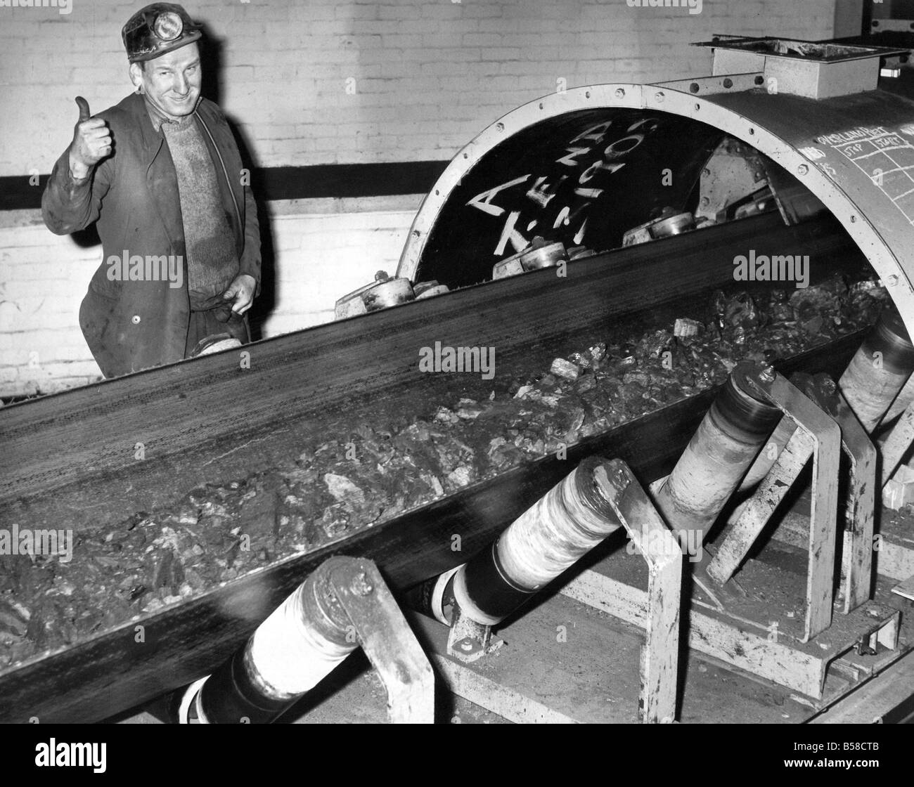 Conveyor belt operator Fred Bolton watches as the 1 000 000th ton of ...