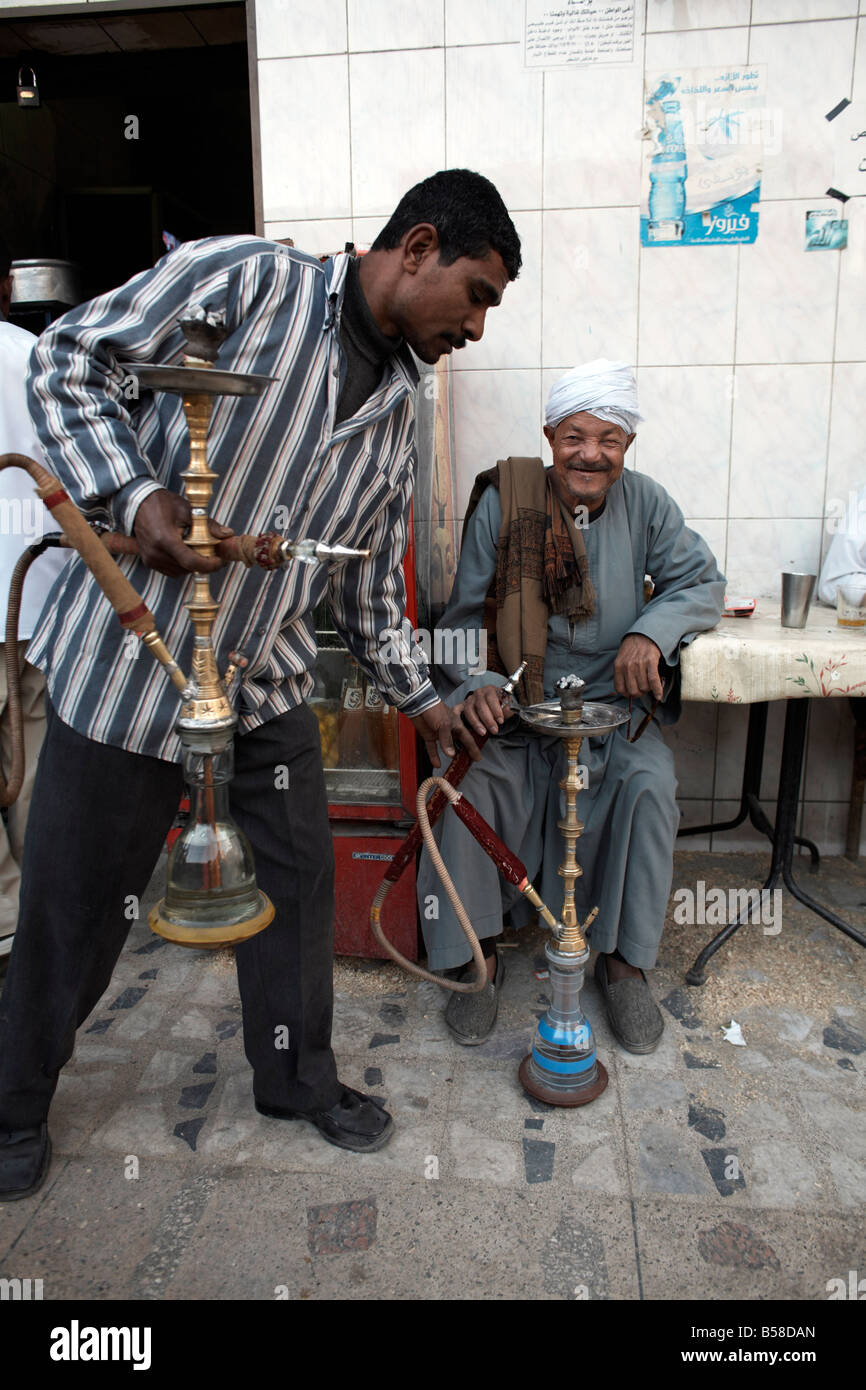Smoking sheesha in Aswan, Egypt, North Africa, Africa Stock Photo - Alamy