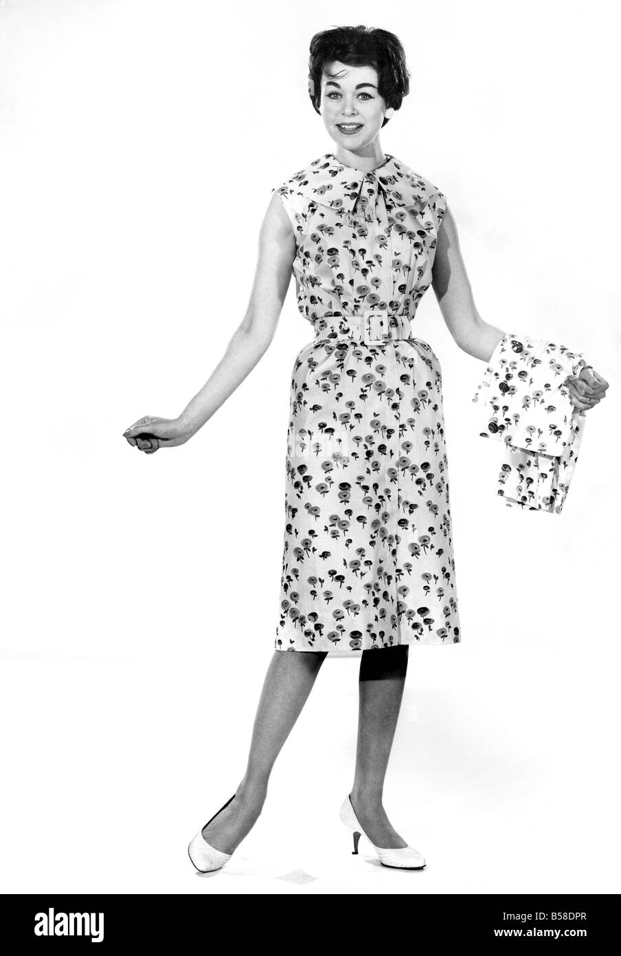 Reveille Fashion. Model wearing floral print summer dress May 1959 ...