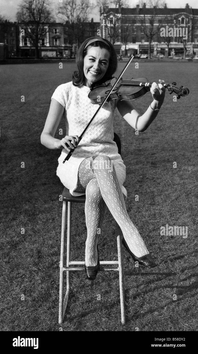 Actress: Anne Rogers seen here playing the violin. Febuary 1968 P007146 ...