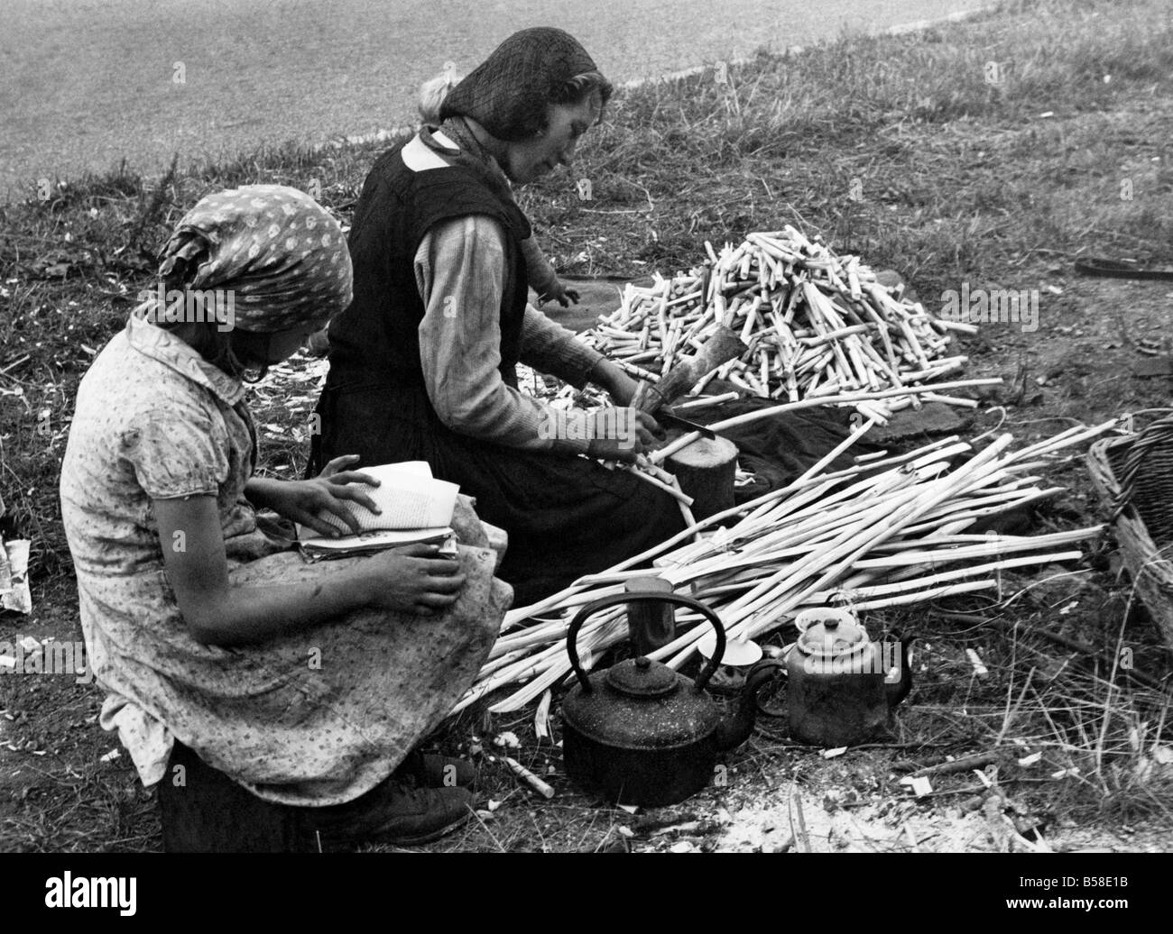 Roadside peg industry carried on by gypsies in between their seasonal ...