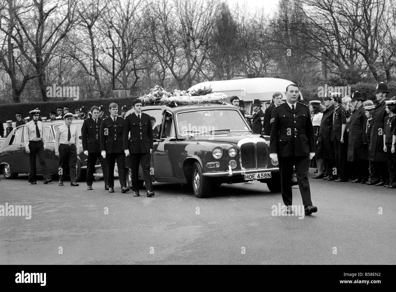 Funeral of P.C. Stephen Tibble. March 1975 75-01353-005 Stock Photo - Alamy
