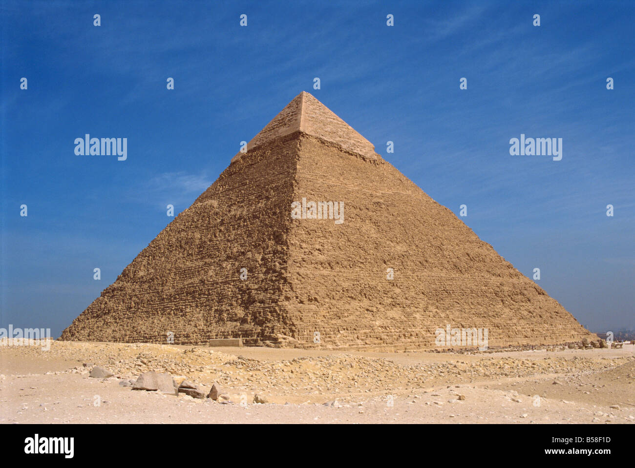 Chephren pyramid Giza UNESCO World Heritage Site near Cairo Egypt North ...