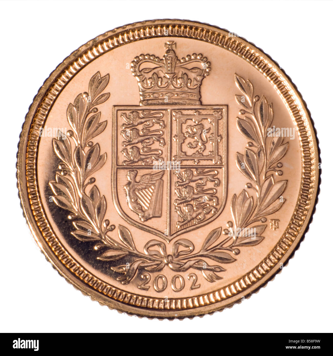 Gold Half Sovereign 1992. Reverse Stock Photo - Alamy