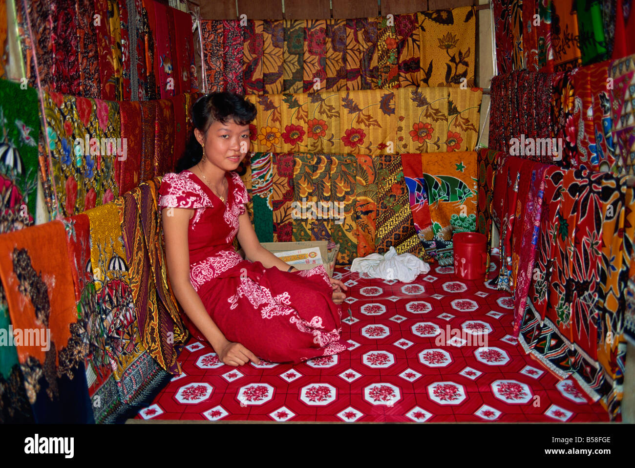 Sarongs for sale Central Market Phnom Penh Cambodia Indochina Southeast ...