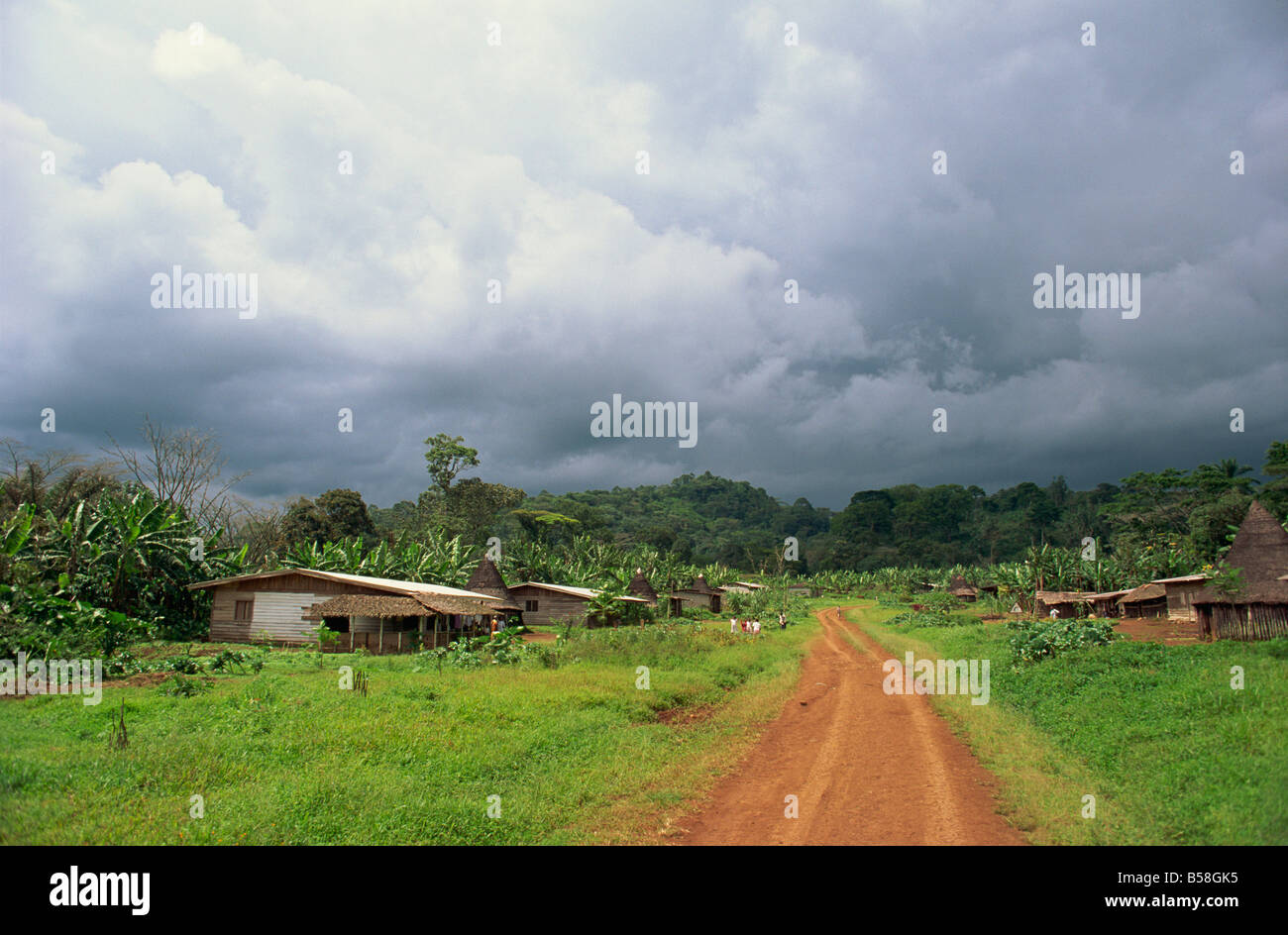 Typical village western Cameroon Africa Stock Photo - Alamy