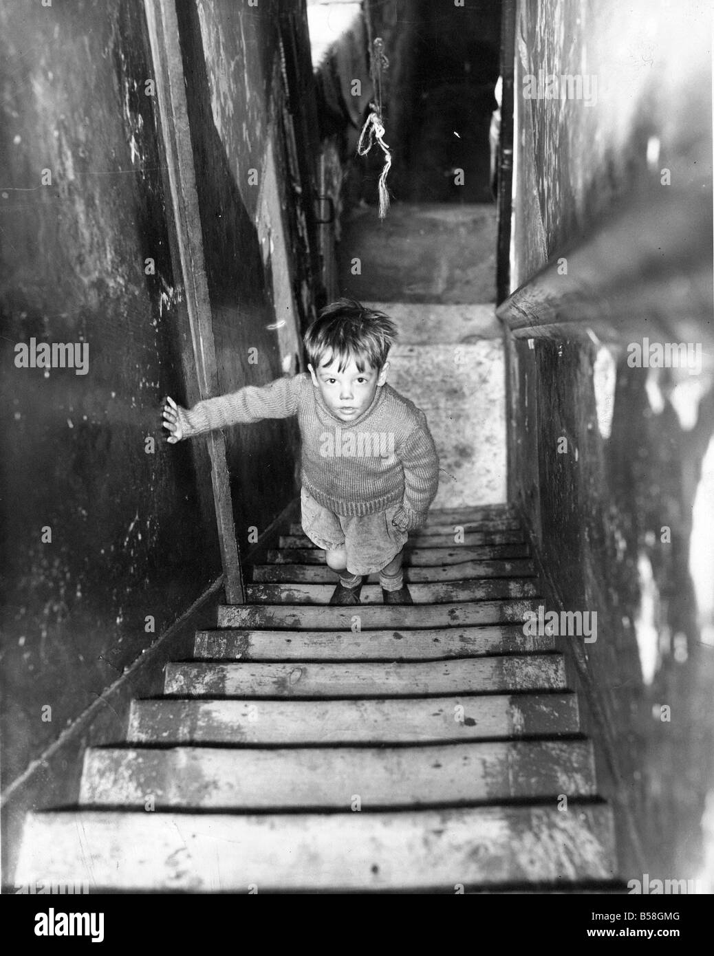 The Interior of slum housing in an area of Newcastle A dirty child ...