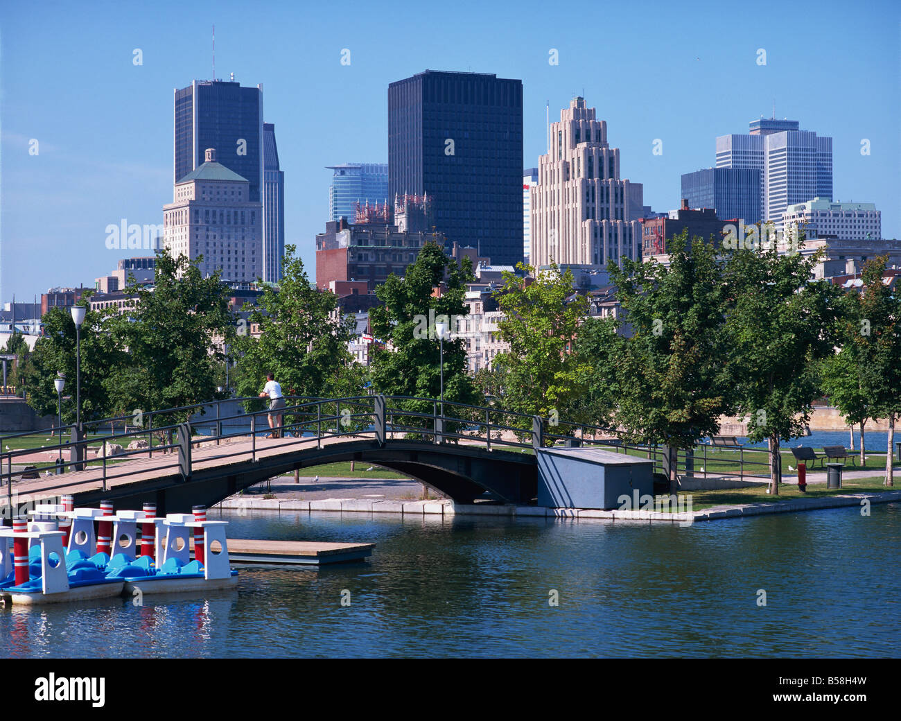 City skyline from the old port, Montreal, Quebec, Canada, North America ...