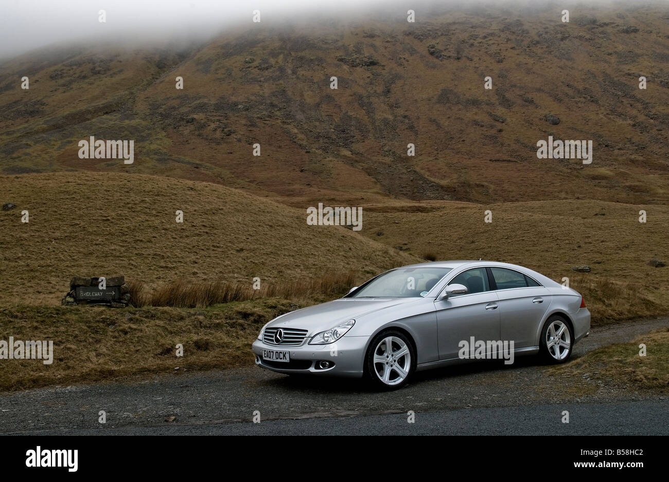 Mercedes CLS on touring holiday in Lake District Cumbria, England, UK ...
