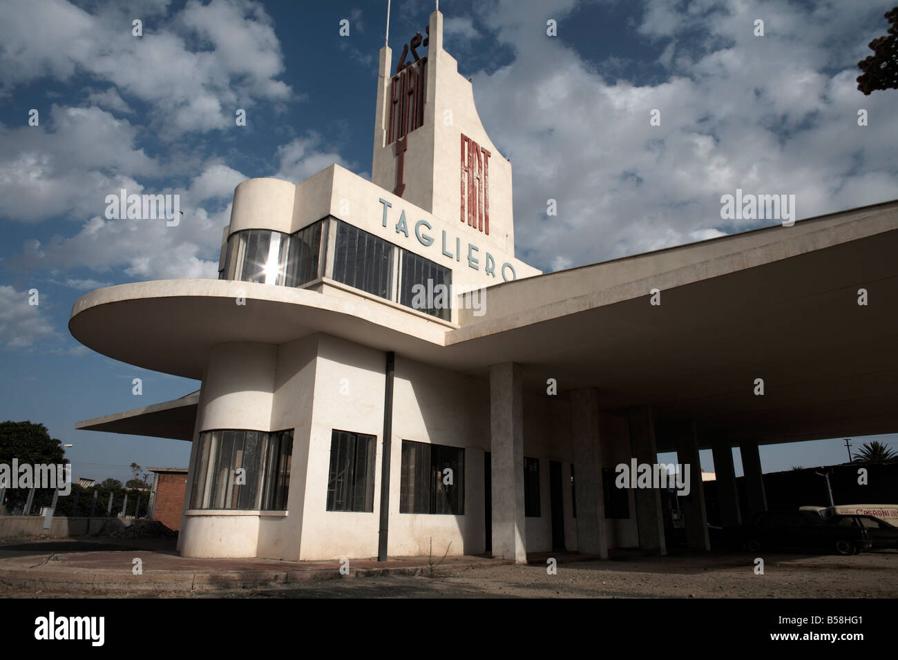 The futuristic Fiat Tagliero Building, Asmara, Eritrea, Africa Stock ...