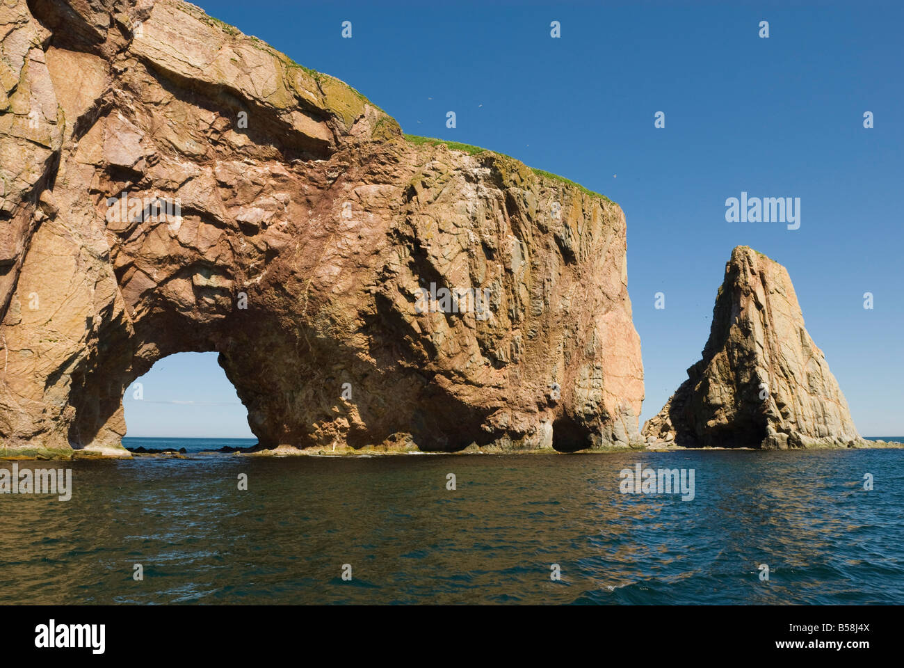 Perce Rock, Gaspe peninsula, province of Quebec, Canada, North America ...