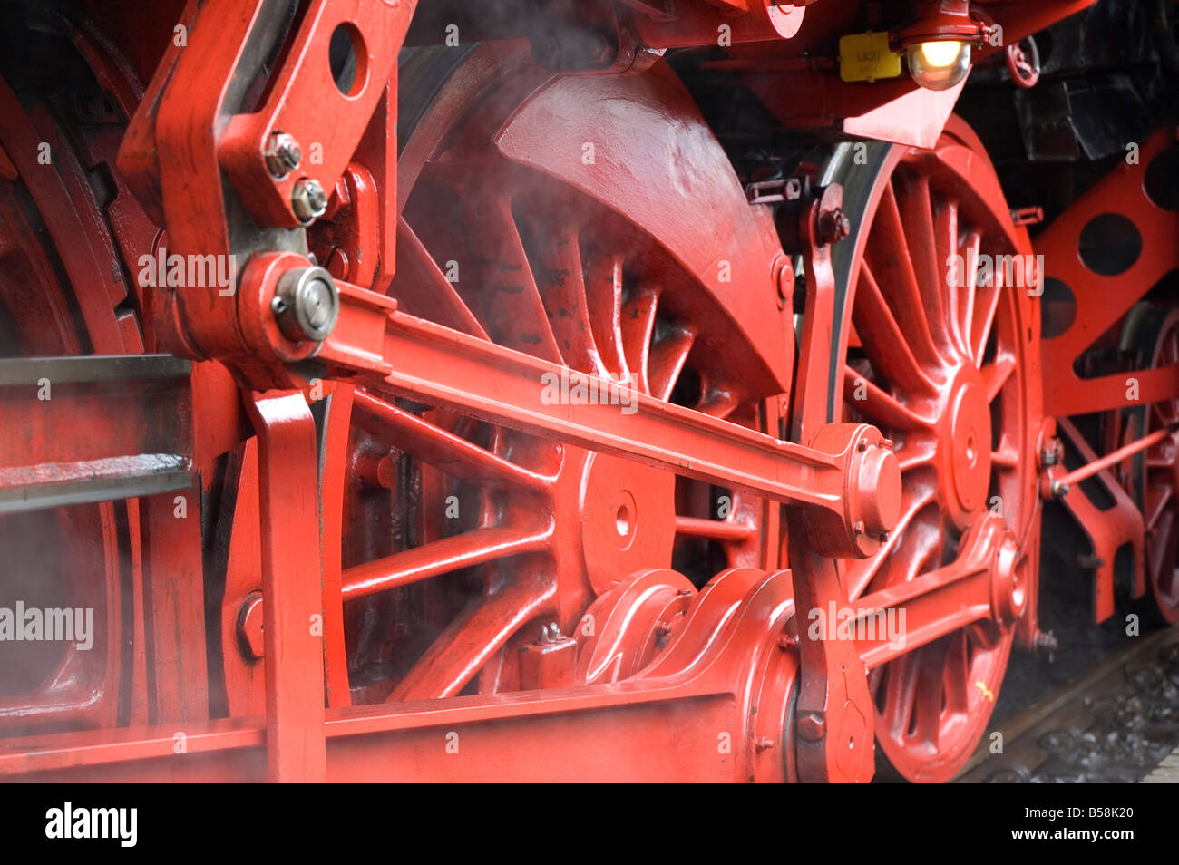 Closeup of train wheels Stock Photo - Alamy