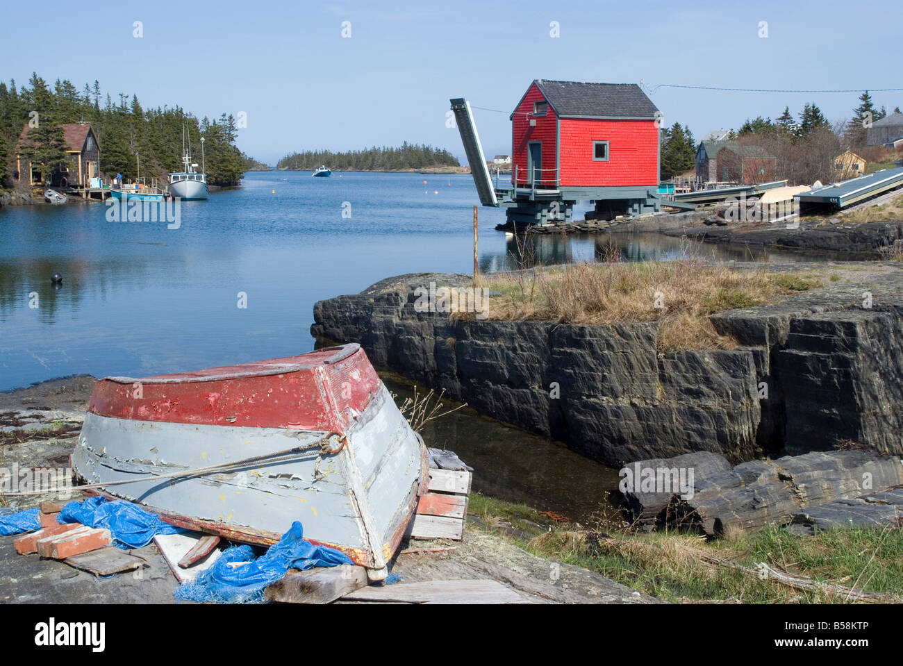 Fishing village of Stonehurst South, Nova Scotia, Canada, North America ...
