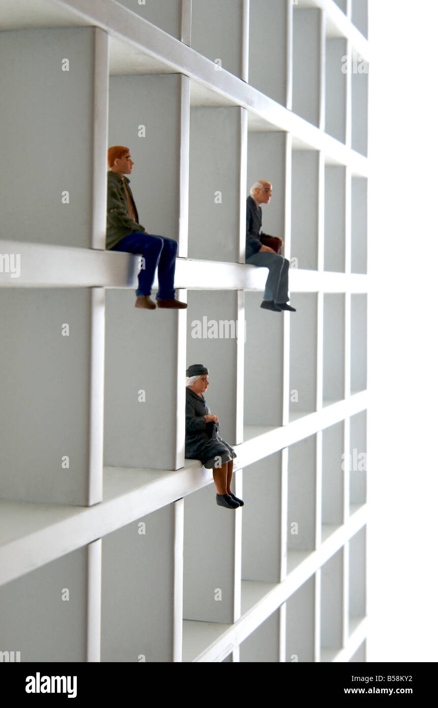 Figurines sitting on shelves Stock Photo - Alamy