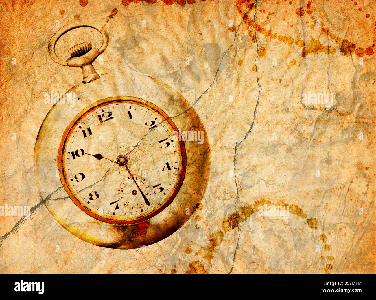 background with pocket watch in grunge style Stock Photo - Alamy