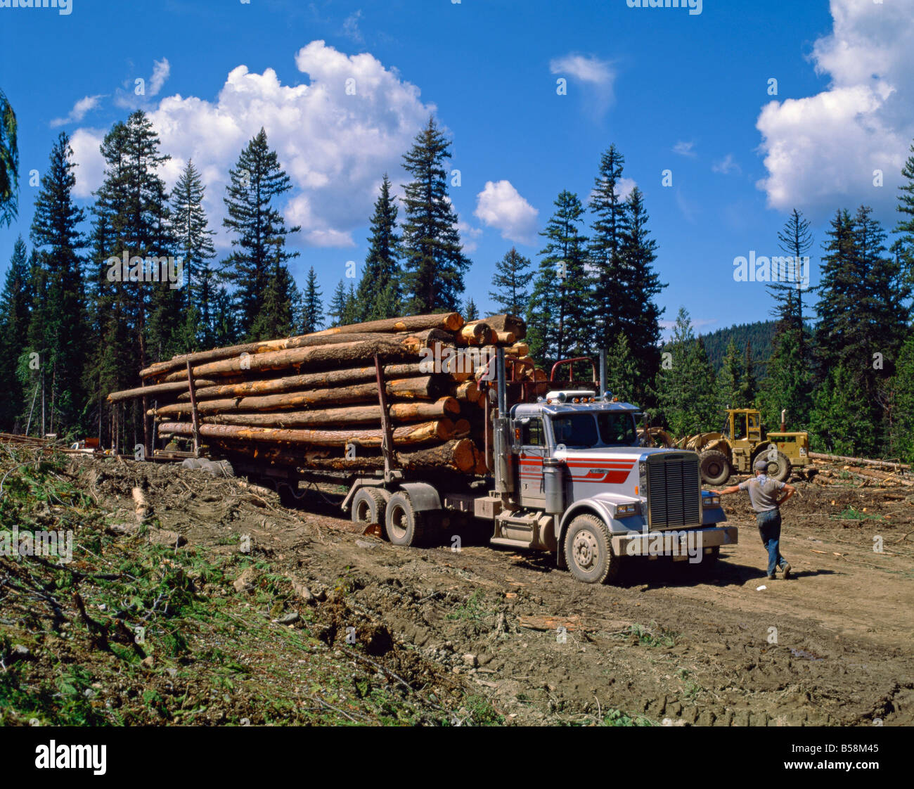 Horizontal logging truck hi-res stock photography and images - Alamy