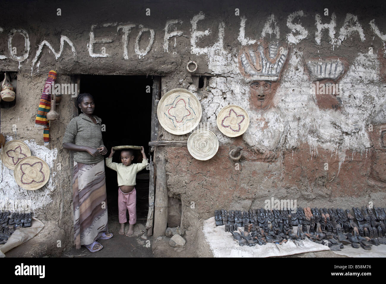 The village of Wolleka, home of the Falashas or Ethiopian Jews, near ...