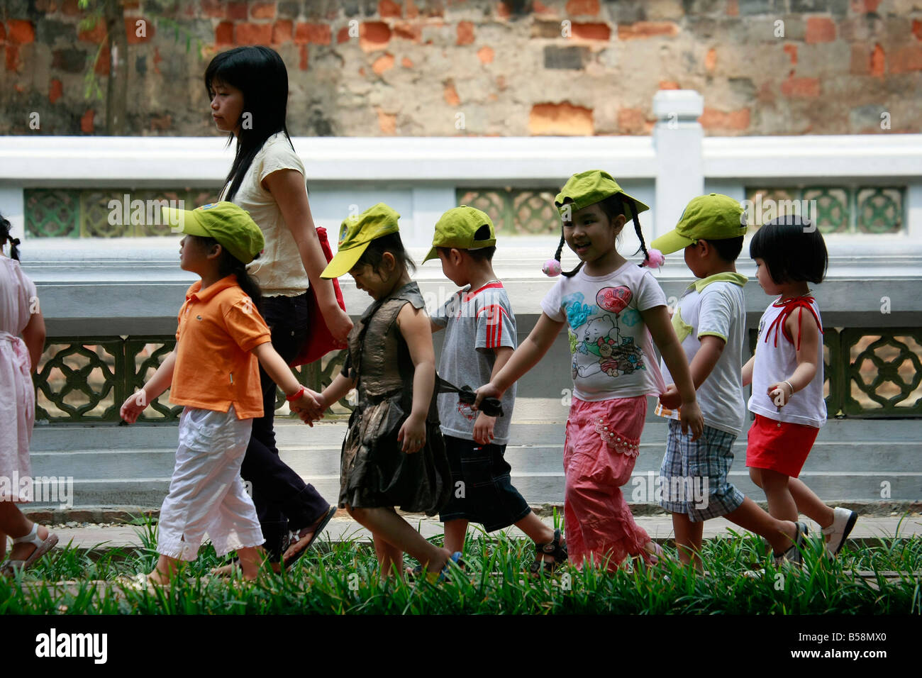 Vietnamese school children at the Temple of Literature, Hanoi, Vietnam ...
