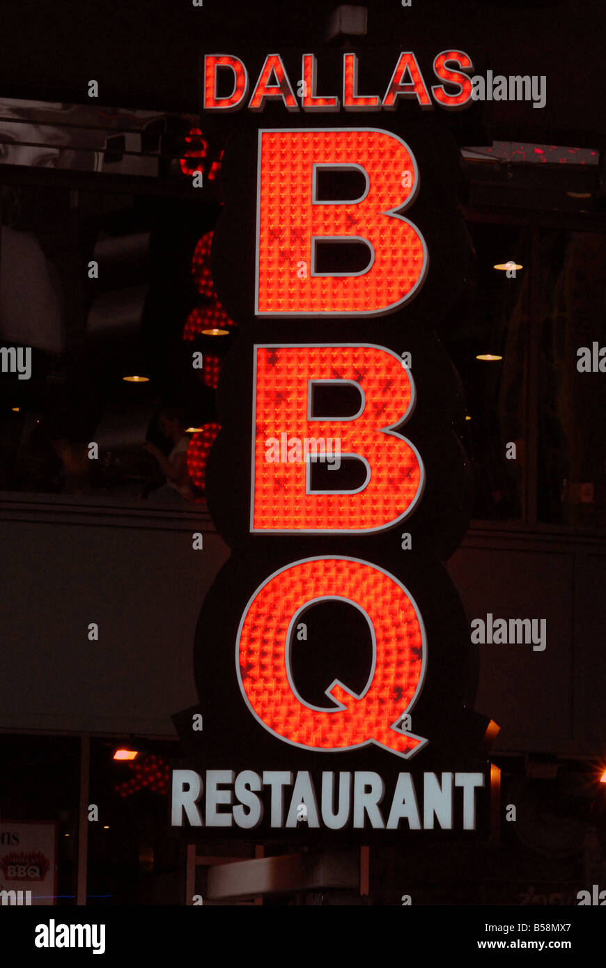 Dallas BBQ Neon Sign Stock Photo - Alamy