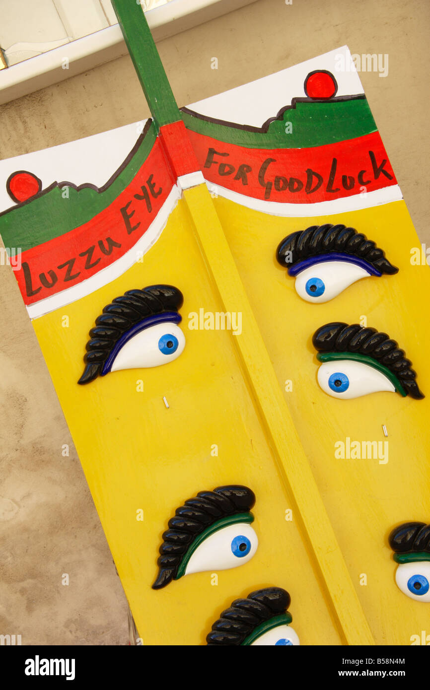 "Luzzu Eyes" for sale in Mdina, Malta Stock Photo - Alamy