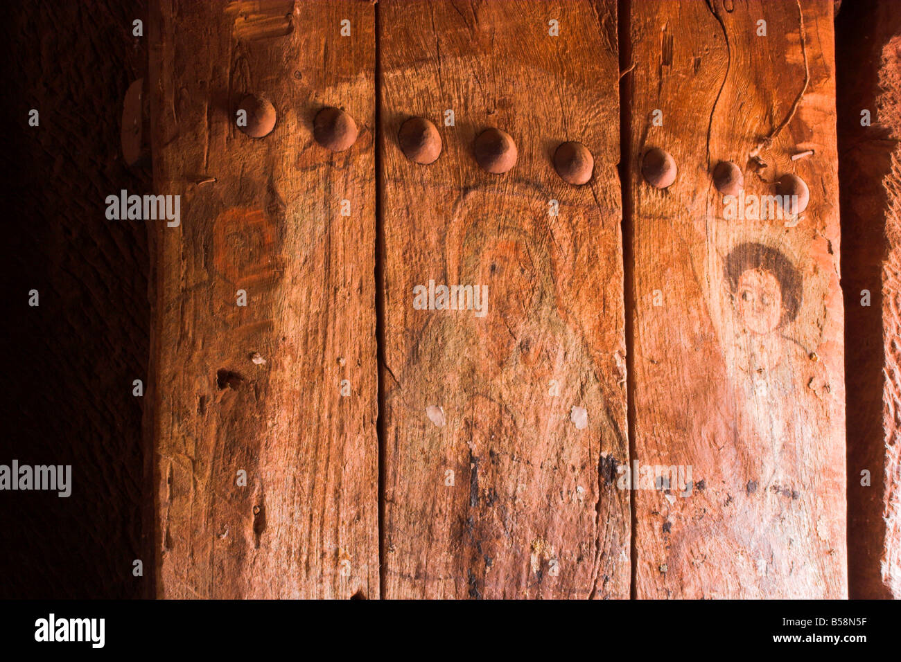 Frescoes on door of Bet Gabriel Rufael UNESCO World Heritage Site ...