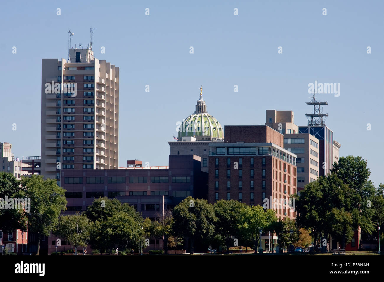 A view of downtown Harrisburg, Pennsylvania from the Walnut Street ...