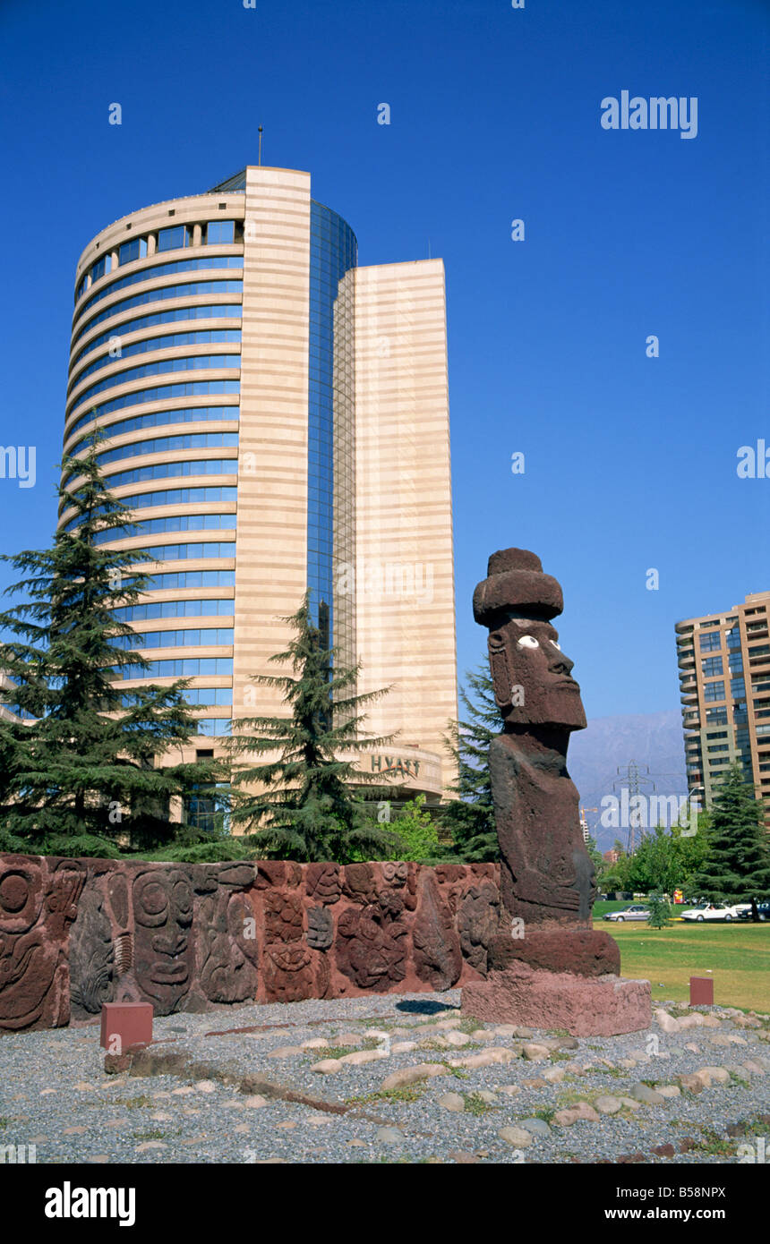 Statue of Easter island figure in front of the Hyatt Regency Hotel in ...