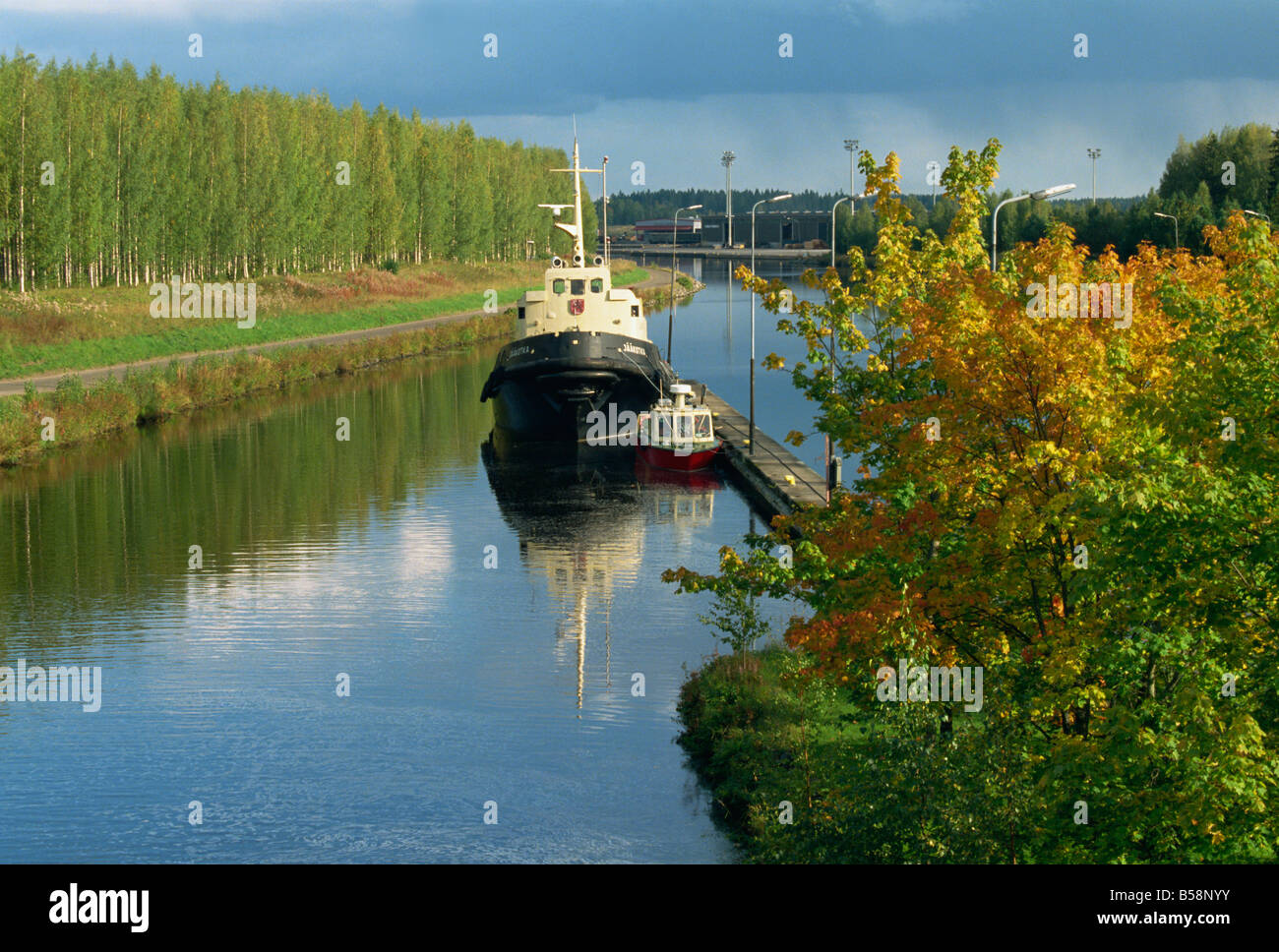 Waterway of the Saimaa Canal Mustulo near Lappeenranta Finland ...