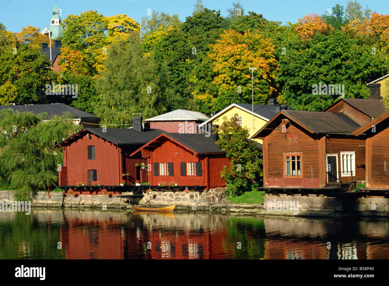 Fisherman s cottages beside the river Porvoo Borga Finland Scandinavia ...