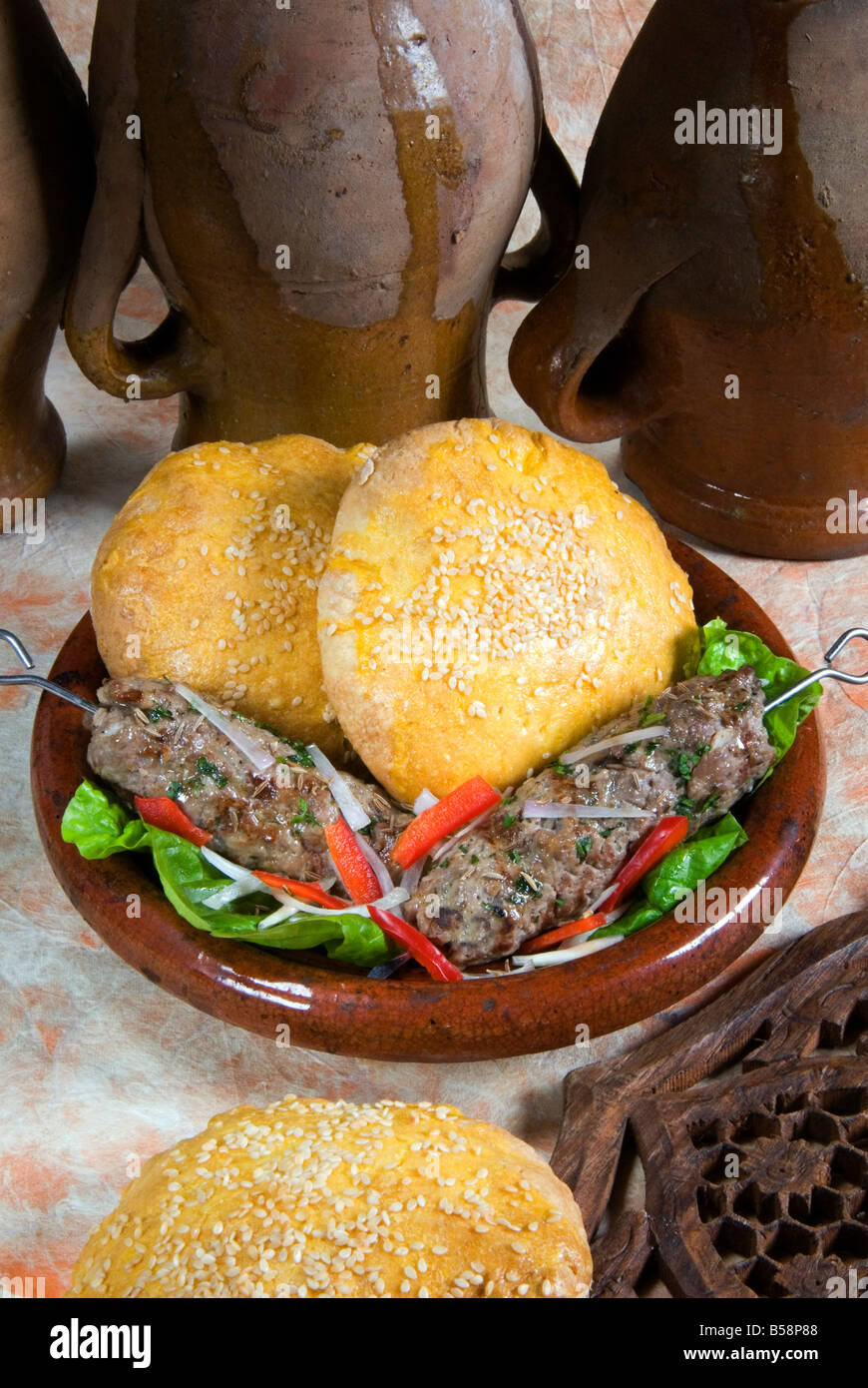 Arabic food, kofta, lamb skewers, Middle East Stock Photo - Alamy