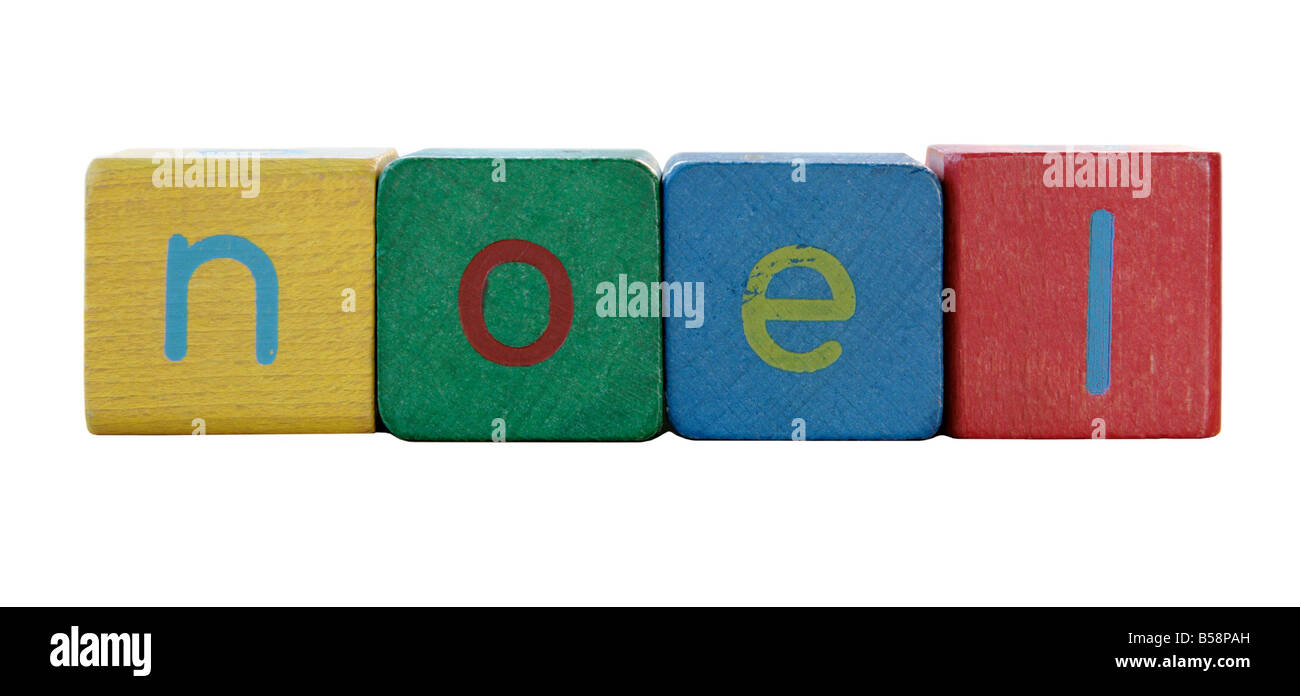 the word 'noel' in colorful children's block letters Stock Photo - Alamy