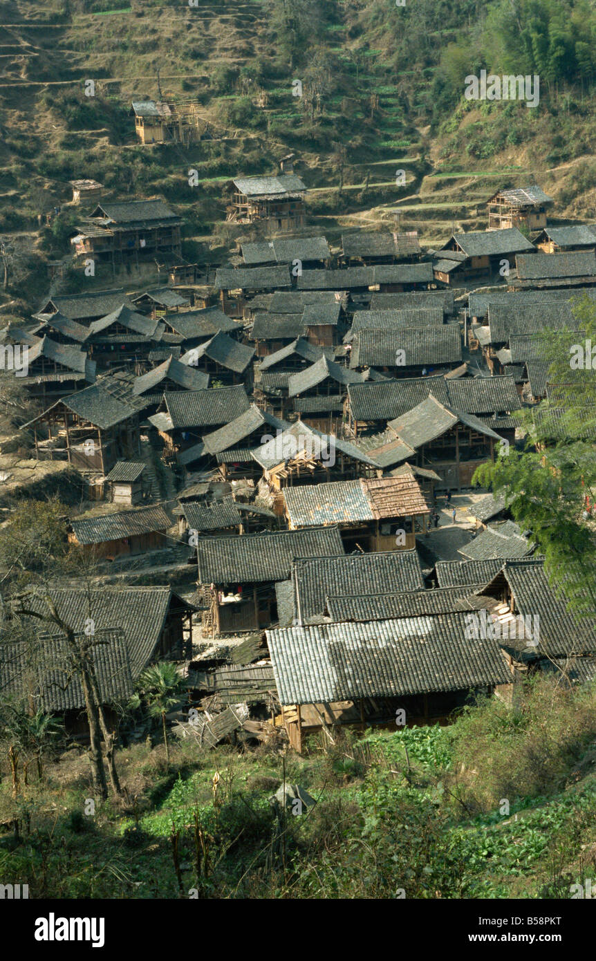 Typical Dong village near Rongjiang Guizhou China Asia Stock Photo - Alamy