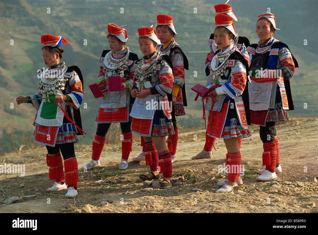 Miao girls in traditional dress hi-res stock photography and images - Alamy