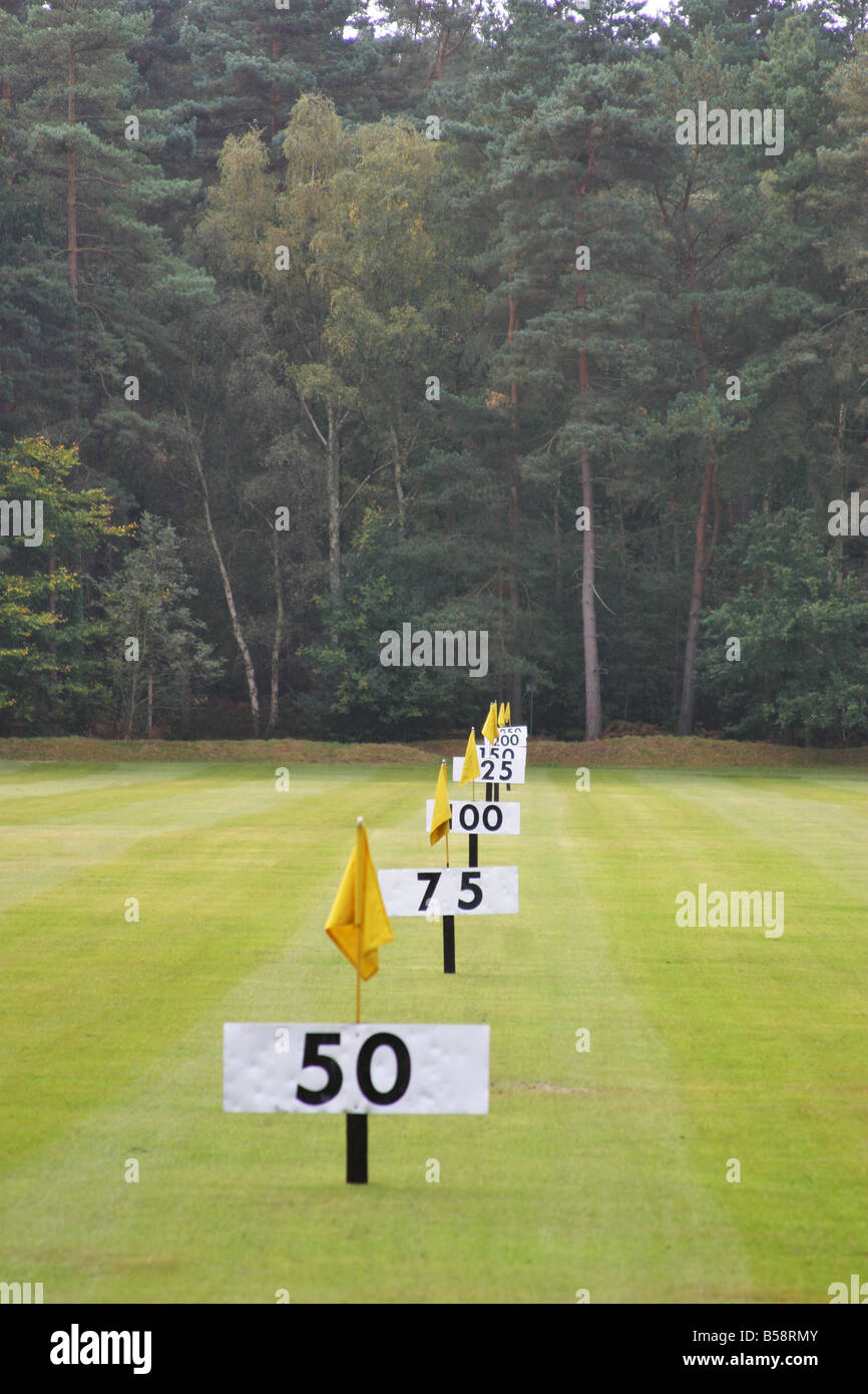 Golf Driving Range with yardages Stock Photo - Alamy