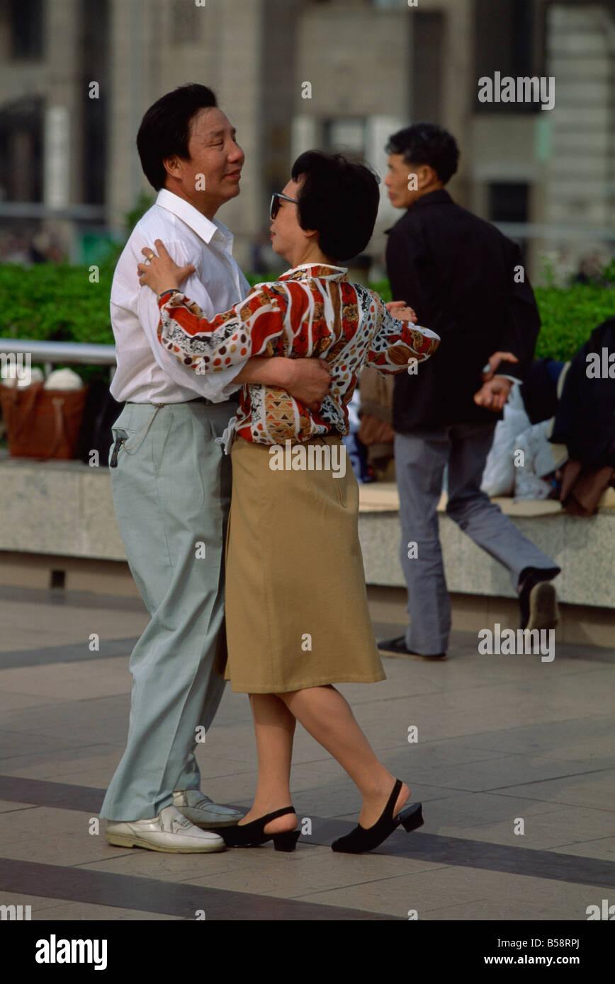 Ballroom dancing, a popular activity on the Bund, Shanghai, China Stock ...