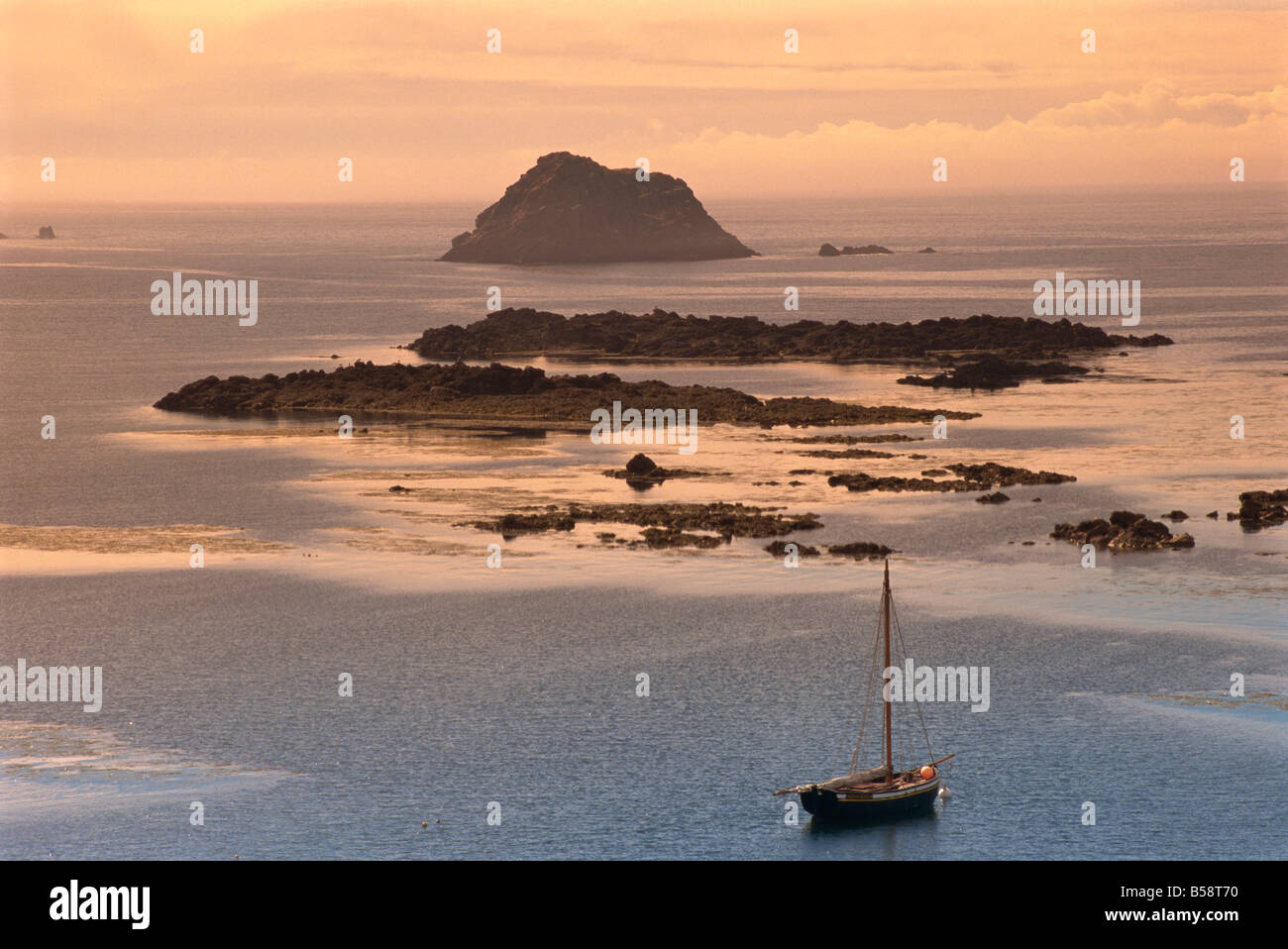 Lampaul Bay in the evening Ouessant Island Finistere Brittany France ...