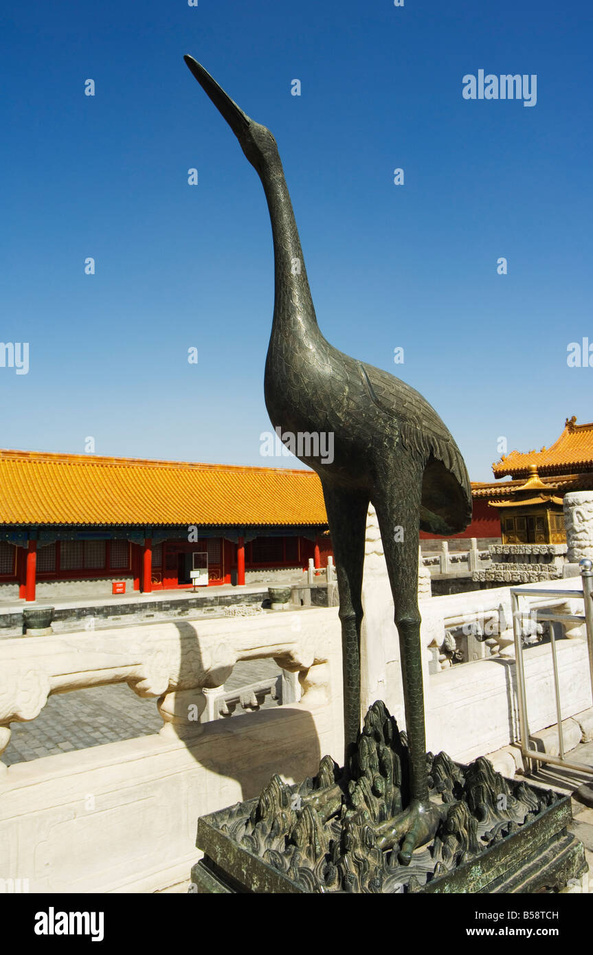 A statue of a stork in Zijin Cheng, The Forbidden City Palace Museum ...