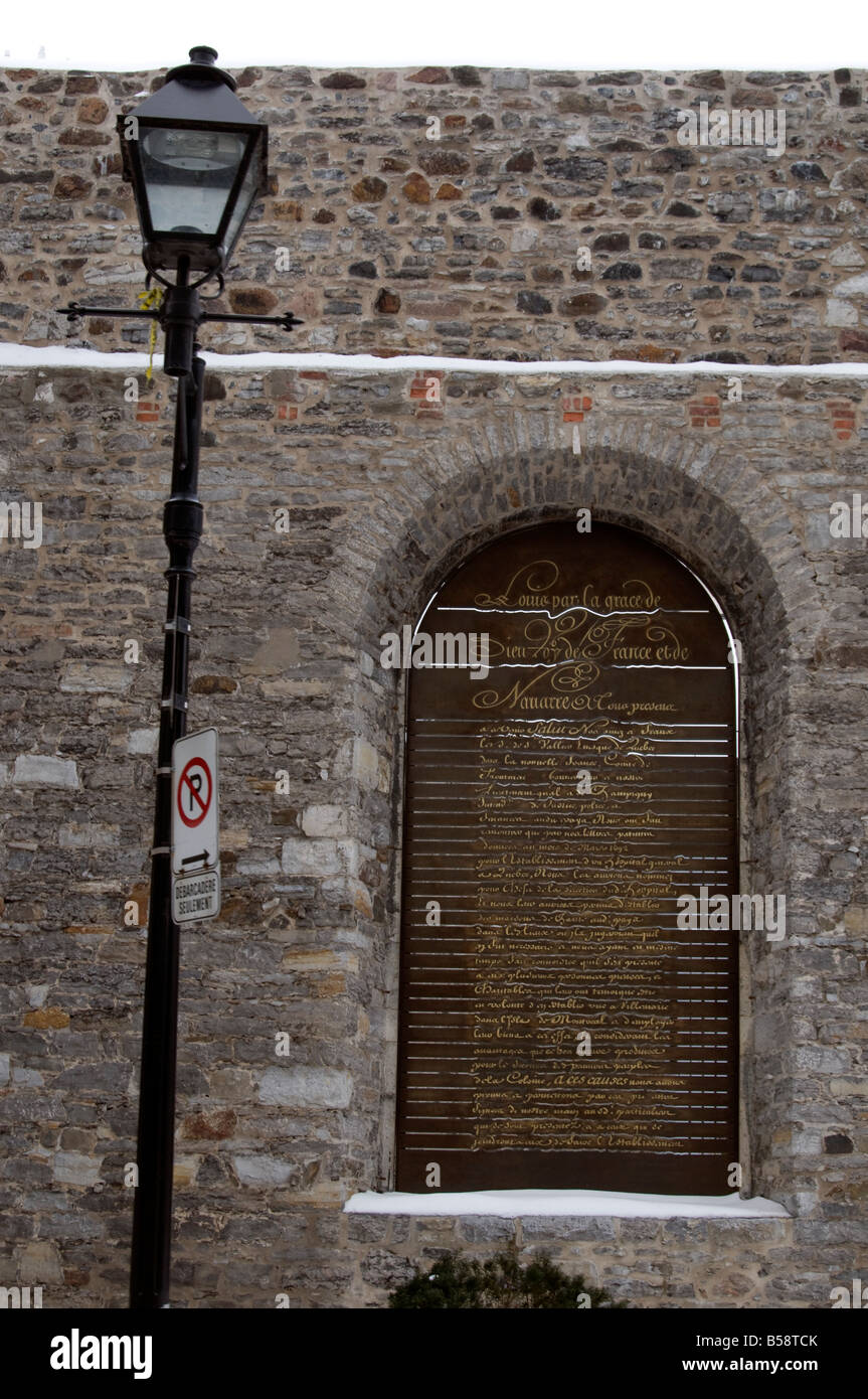 Monument wall in Old Montreal, Quebec, Canada Stock Photo - Alamy