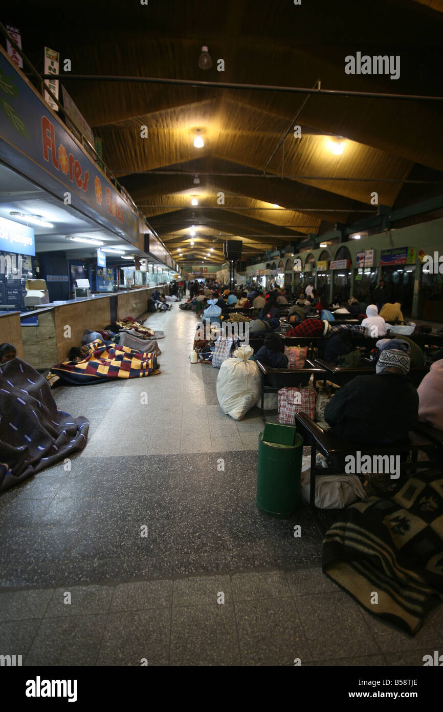 Passengers Wait Overnight for Buses During a Strike. Arequipa, Peru ...