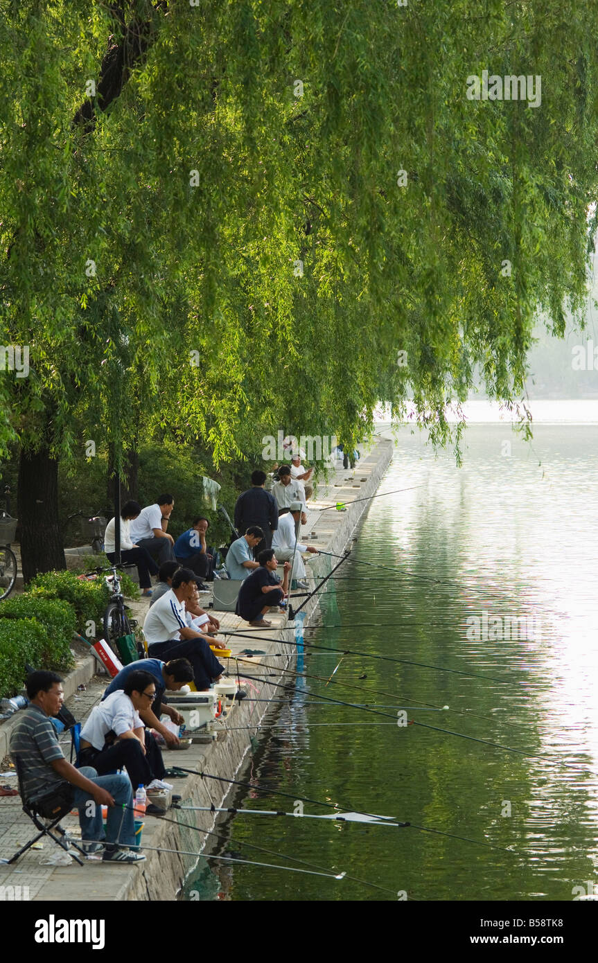 Fishing on Houhai Lake, Beijing, China Stock Photo - Alamy