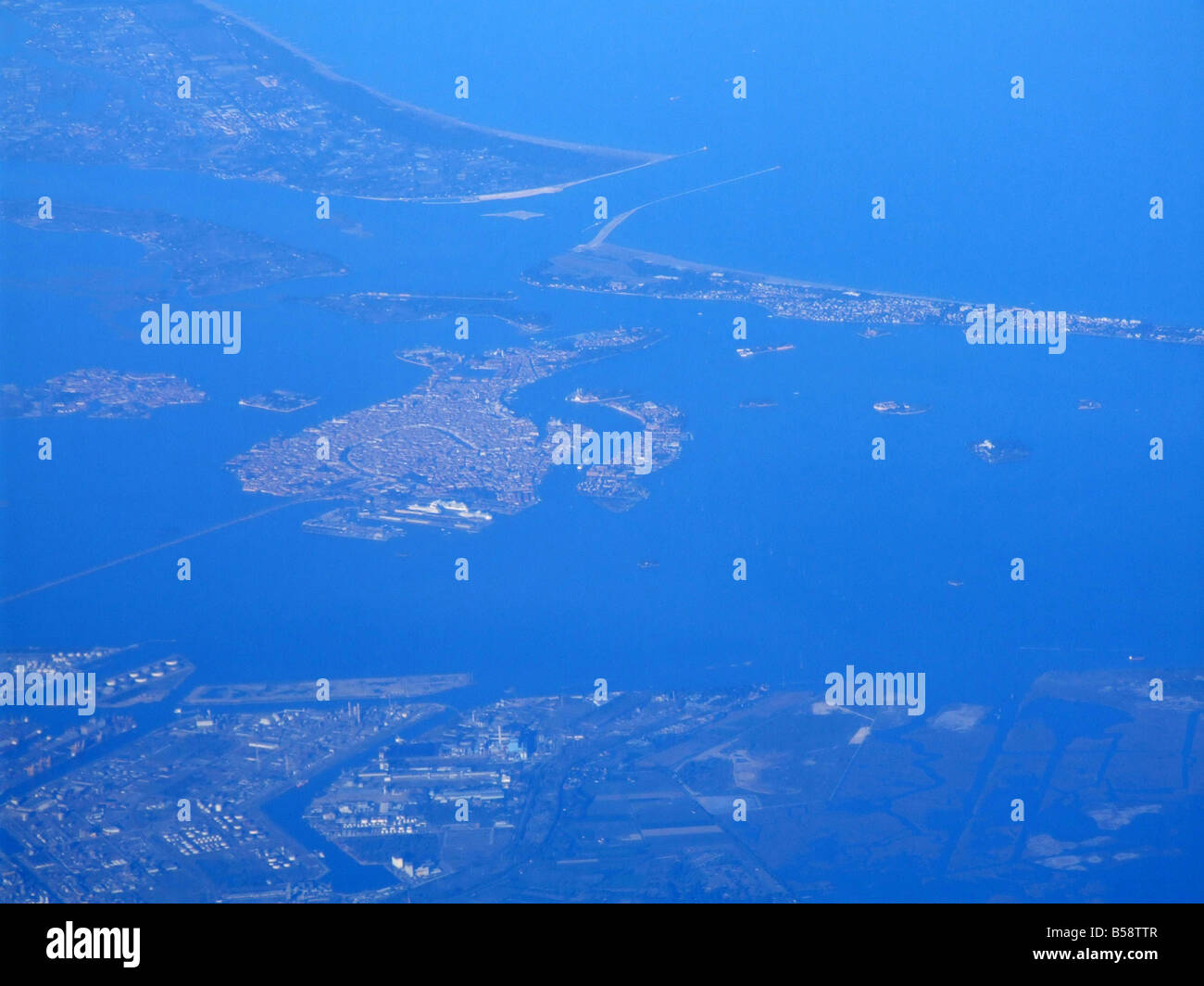 aerial view of venice seen from plane window Stock Photo - Alamy