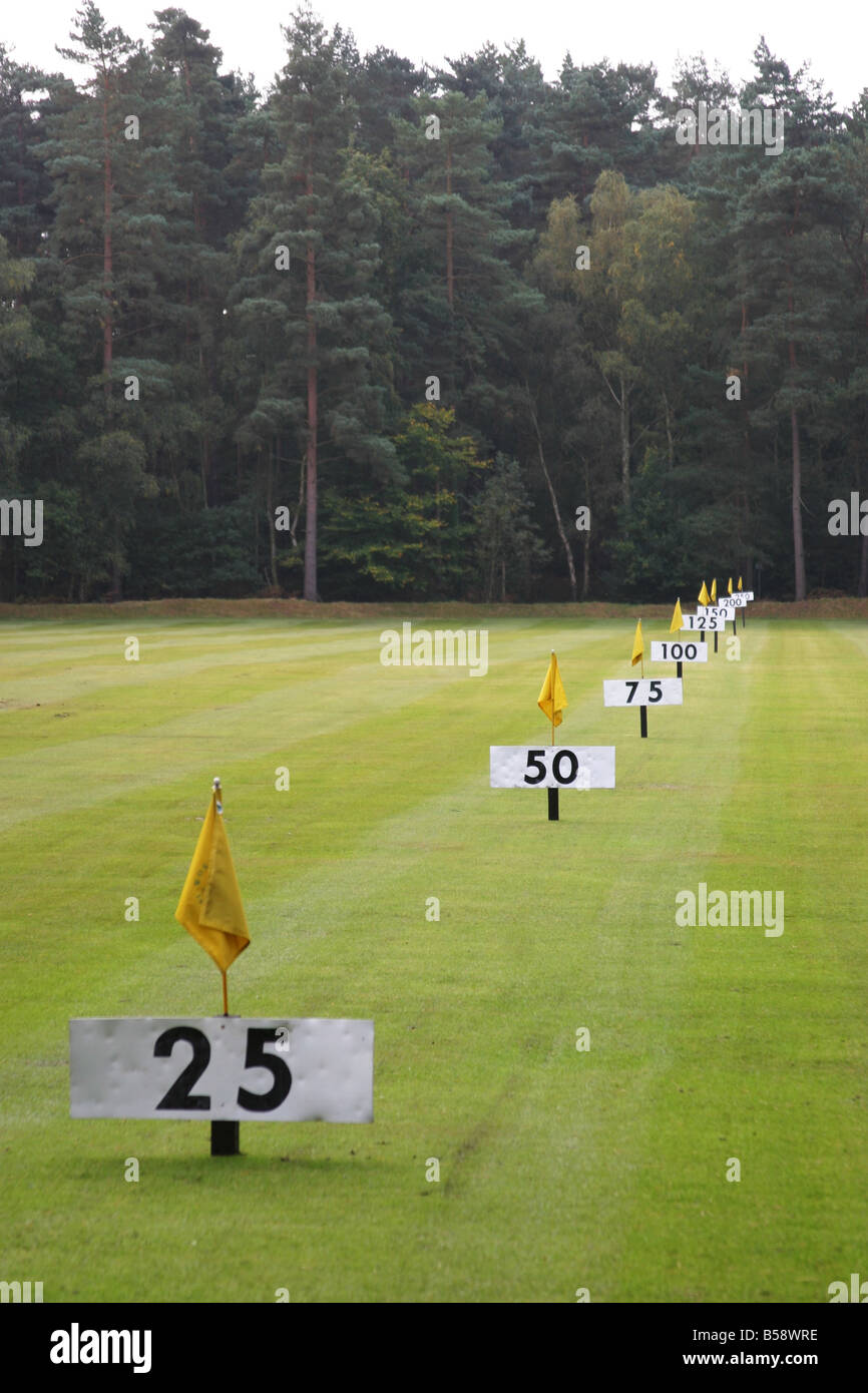 Golf Driving Range with yardages Stock Photo - Alamy
