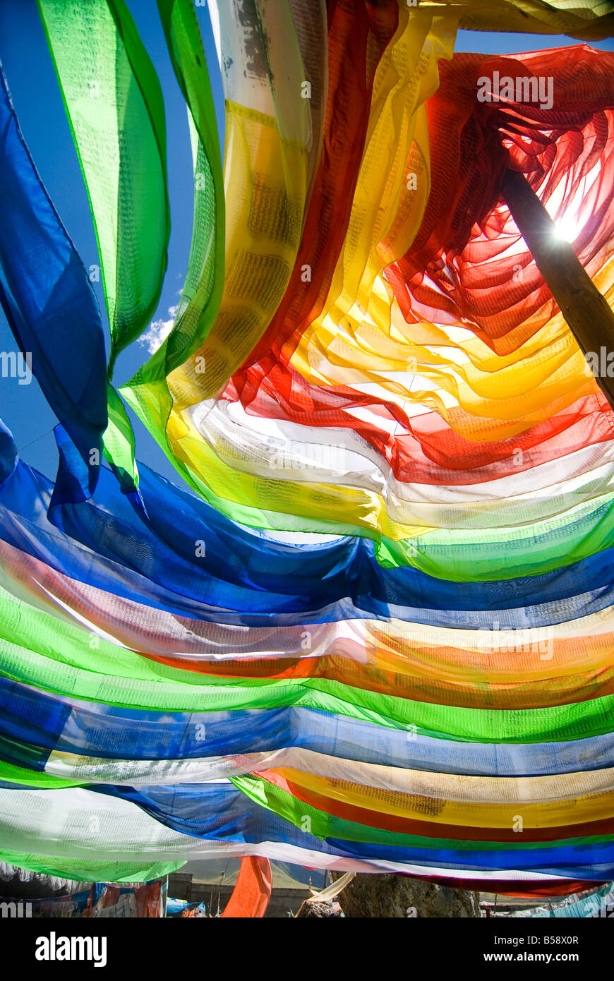 Prayer flags, Yushu, Qinghai, China Stock Photo - Alamy