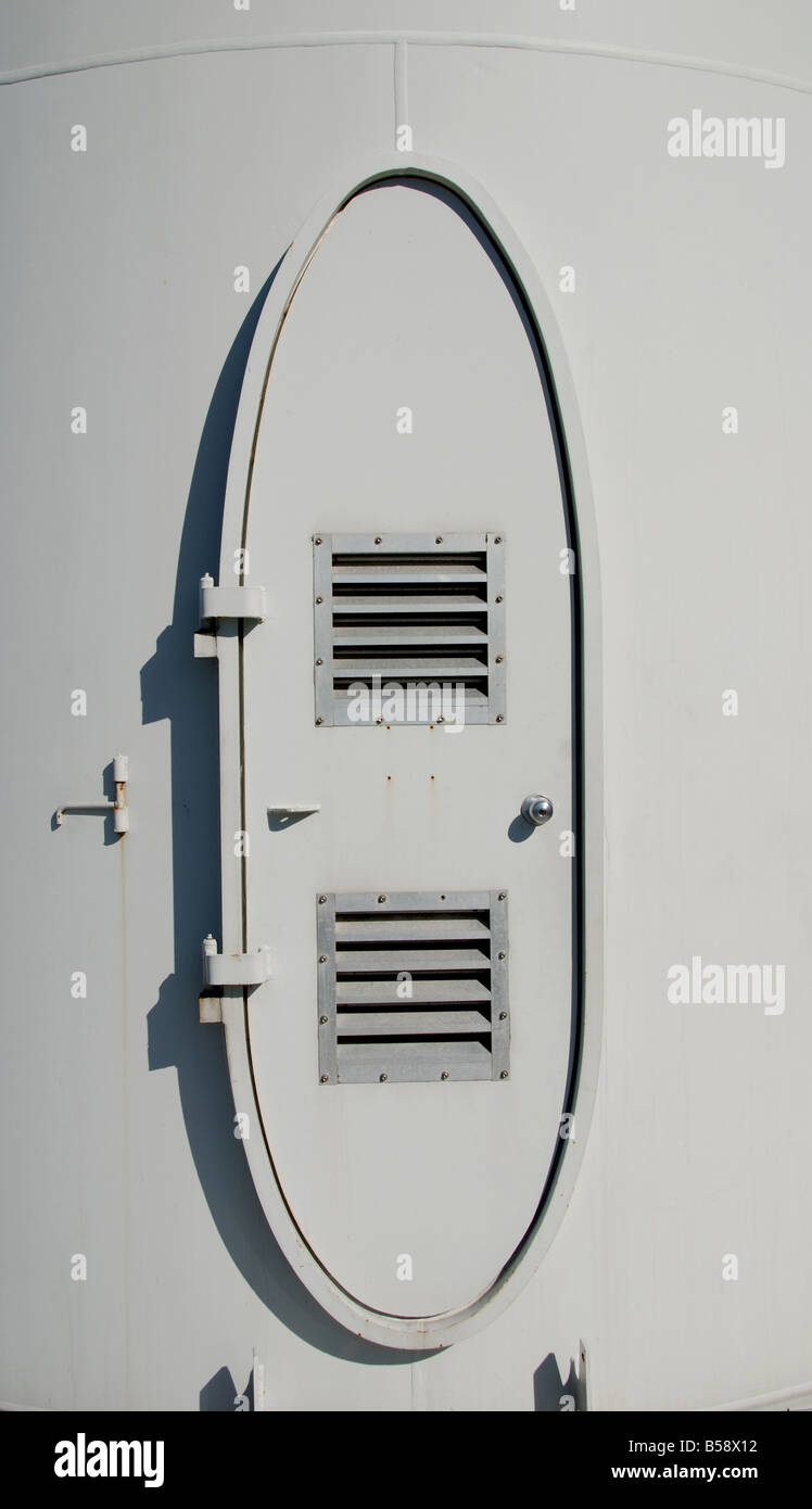 Access door to a wind turbine installation in downtown Toronto Stock ...