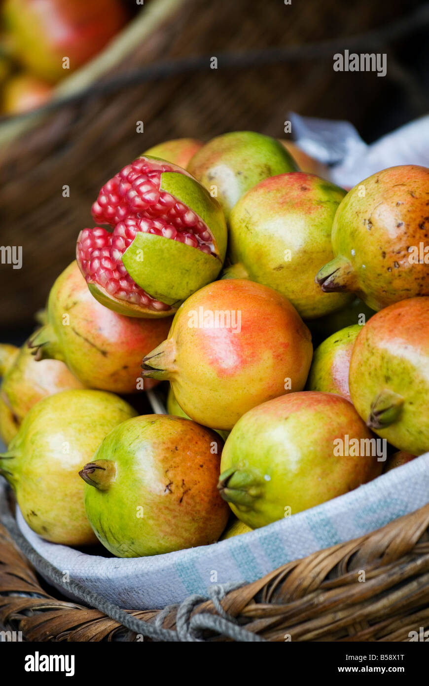 Basket of pomegranates hi-res stock photography and images - Alamy