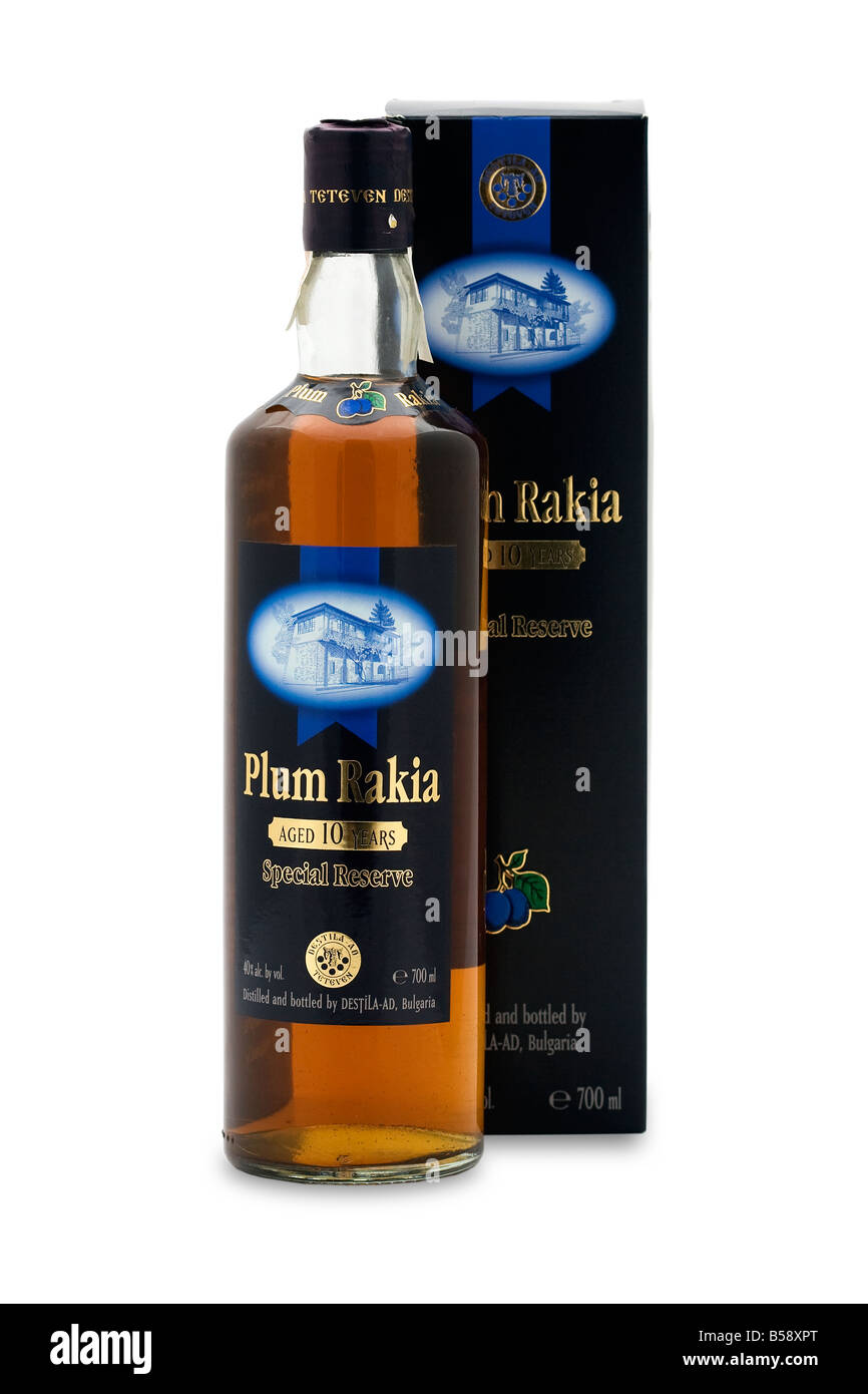 plum rakia aged 10 years special reserve bulgaria Stock Photo - Alamy