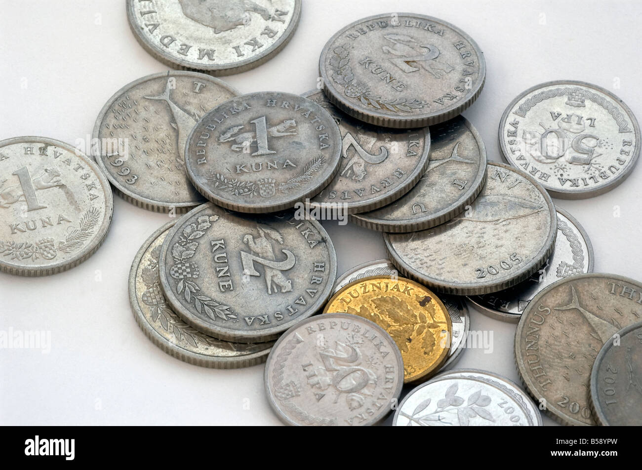 Croatian coins kuna and lipa Stock Photo - Alamy